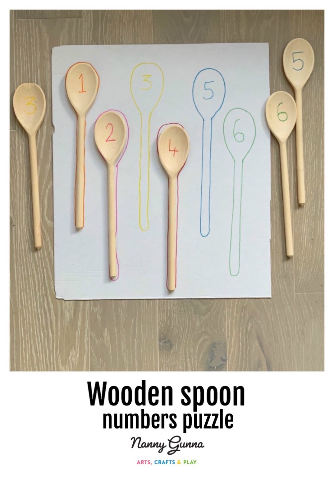 Wooden spoon numbers puzzle | nanny_gunna